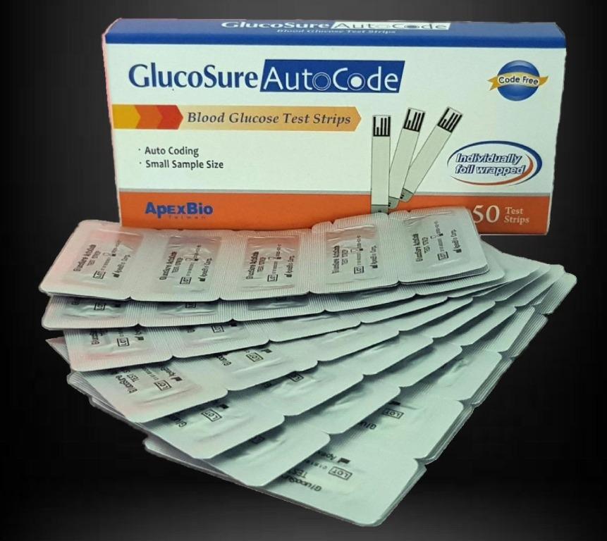GlucoSure AutoCode Strips (Blood Glucose Glucometer Test strips) 50’s ...
