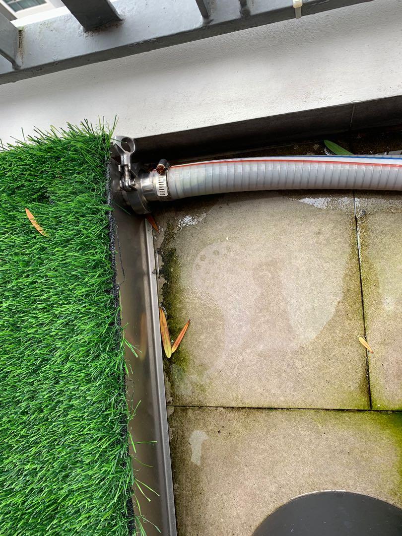 Grassy stainless steel pee tray with drainage outlet - indoor outdoor ...