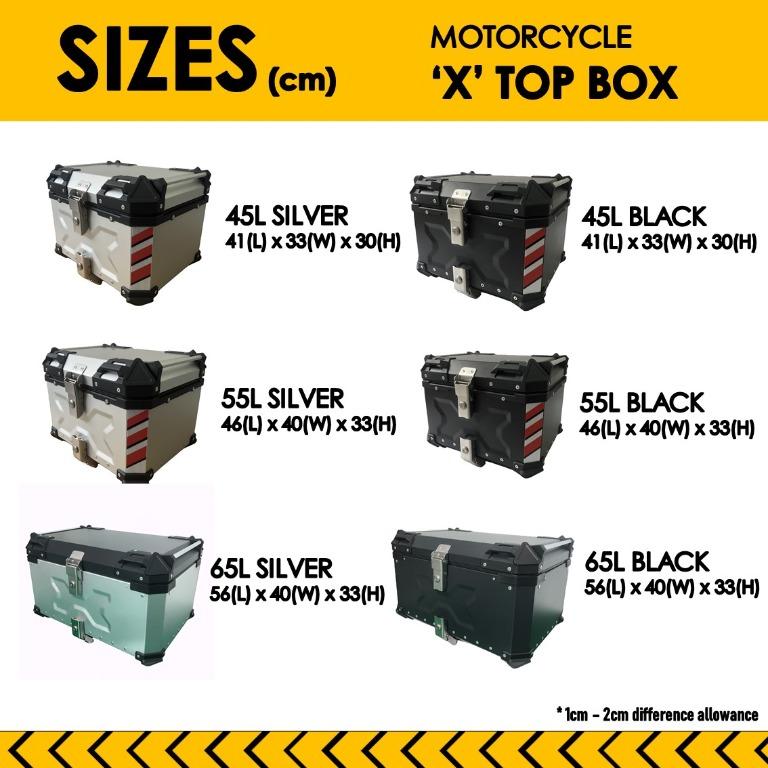 Motorcycle Aluminium Top Box Case Honda Yamaha Kawasaki Suzuki KTM BMW ...