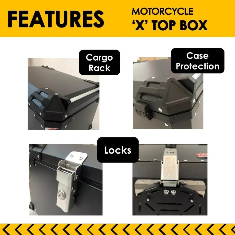 Motorcycle Aluminium Top Box Case Honda Yamaha Kawasaki Suzuki KTM BMW ...