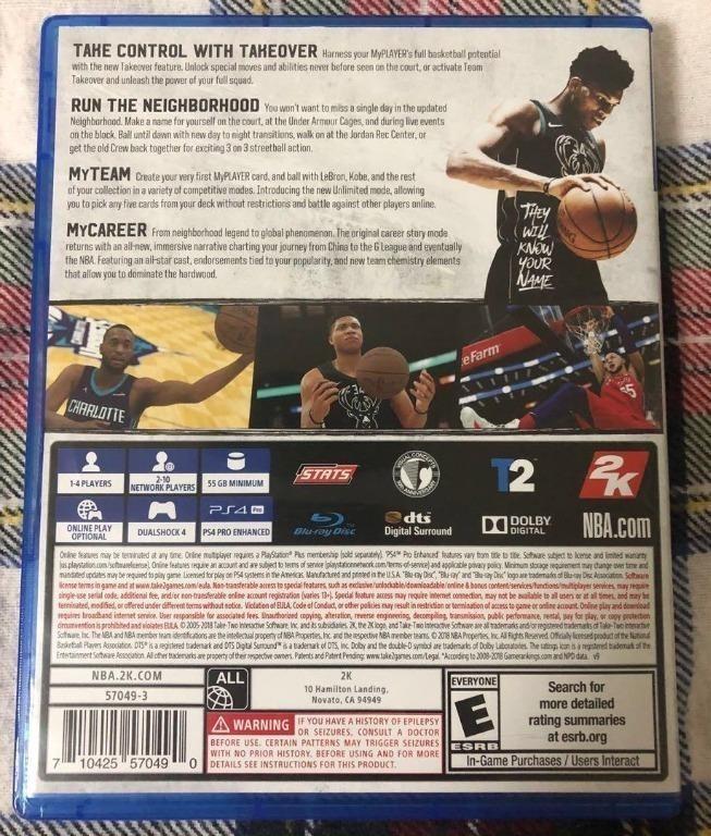 NBA 2K19 PS4 Basketball Game Playstation 4 PS 4 NBA2K19 Basket Ball ...