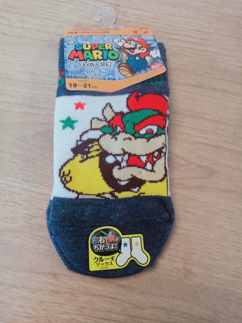 Nintendo Bandai Super Mario and Bowser Socks, Babies & Kids, Baby ...