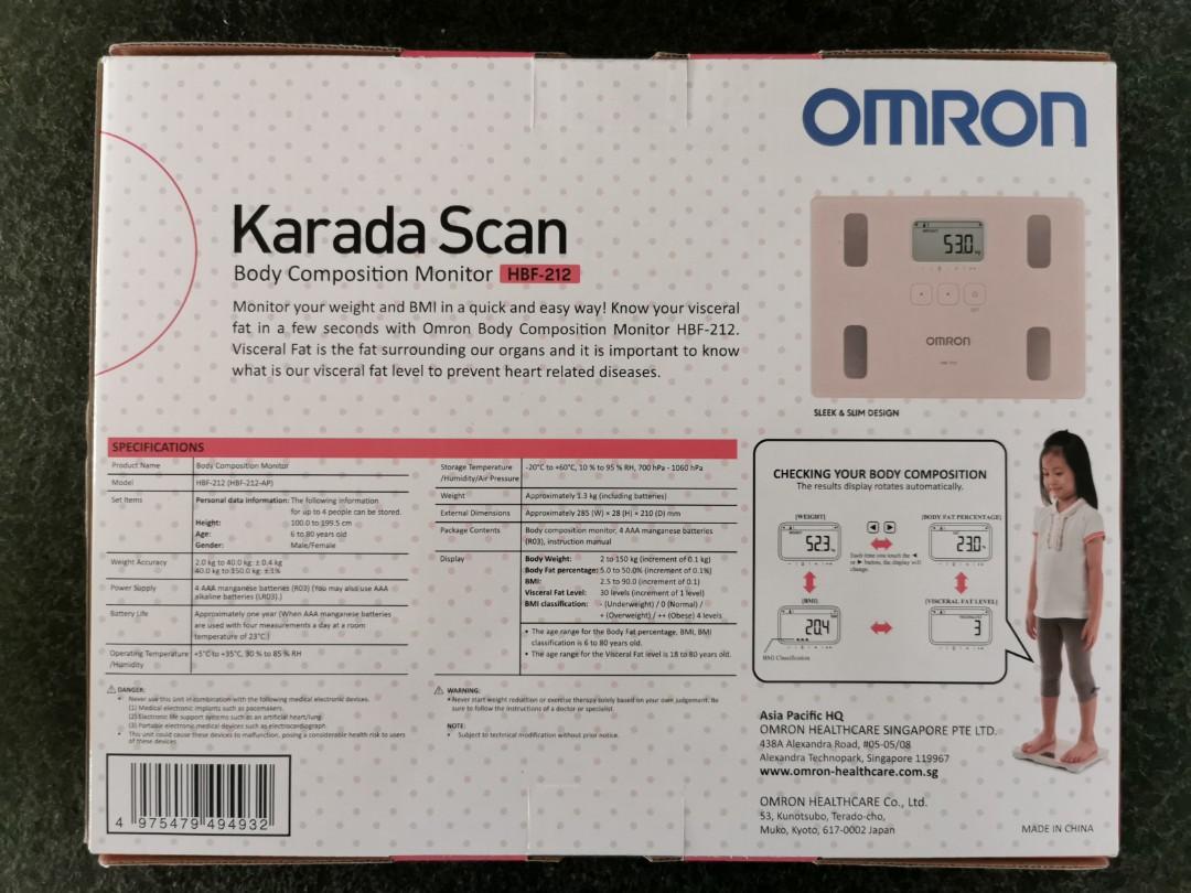 Omron Karada Body Composition Monitor Weighing Scale Fat Percentage ...