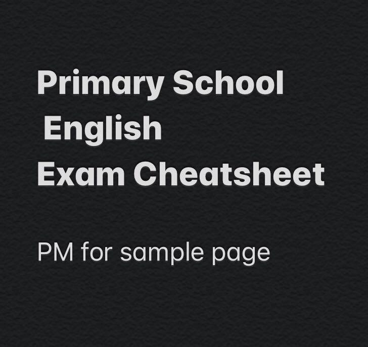 PSLE/Primary English Exam Cheatsheet, Hobbies & Toys, Books & Magazines ...
