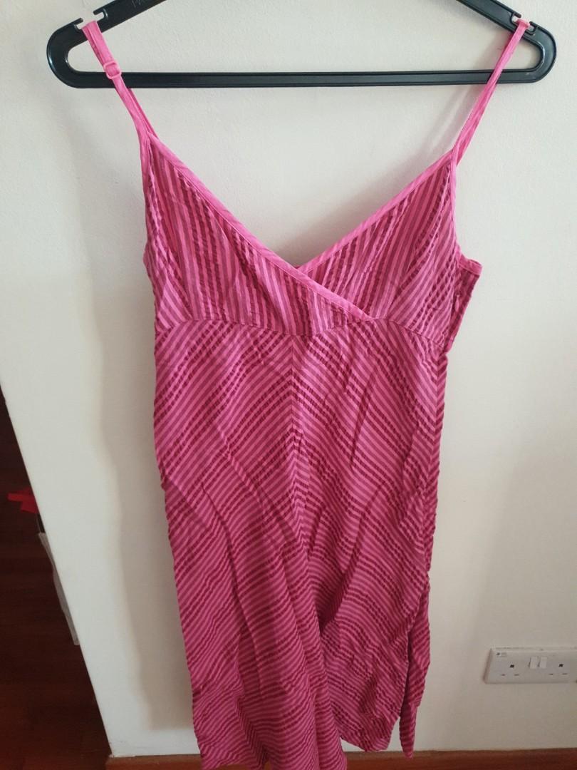 Spaghetti strap pink dress, Women's Fashion, Tops, Sleeveless on Carousell