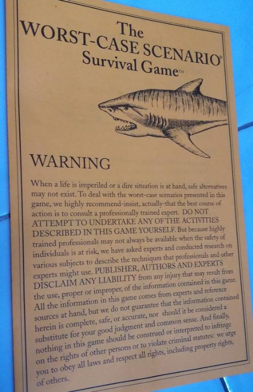 The Worst Case Scenario Survival Game Hobbies And Toys Toys And Games On