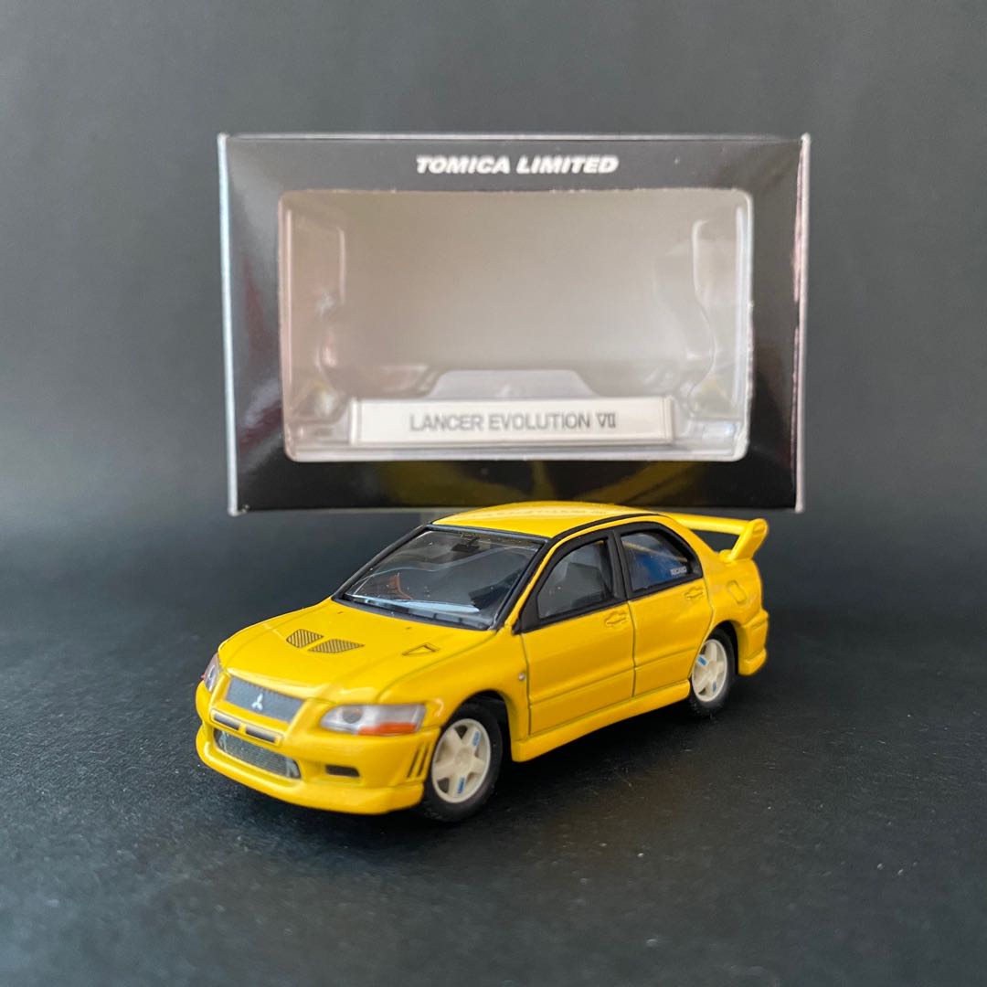 Tomica Mitsubishi Lancer Evolution VII yellow, Hobbies & Toys, Toys ...