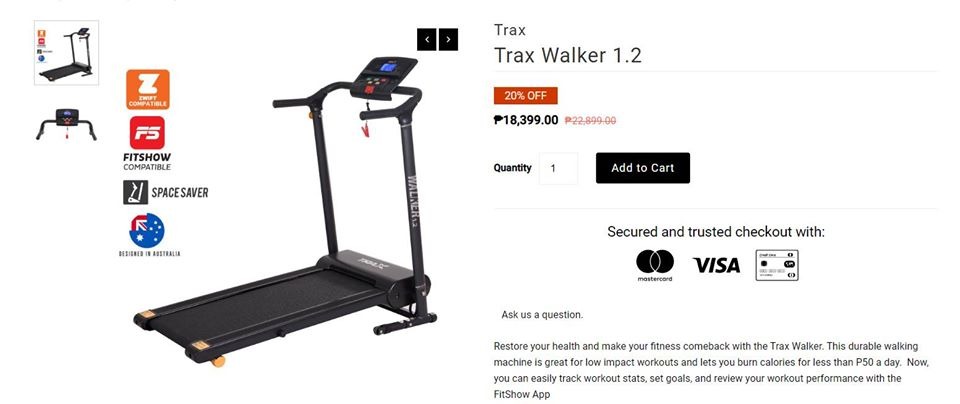 Trax Walker - Treadmill, Sports Equipment, Exercise & Fitness, Cardio ...