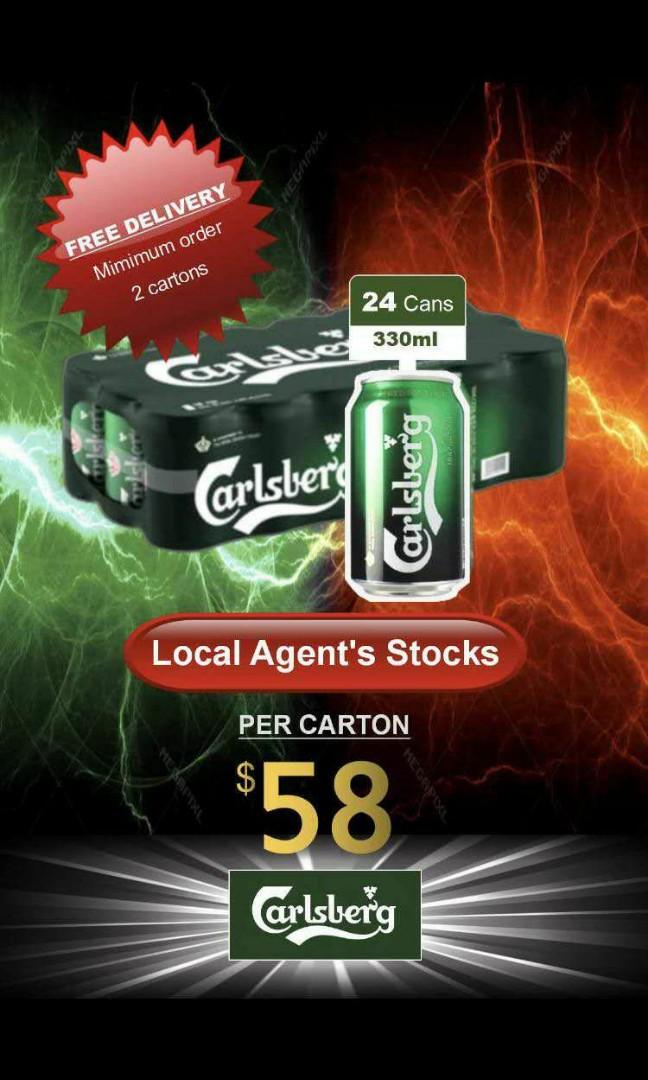 Carlsberg Tiger Heineken Guinness Beer Carton, Food & Drinks, Alcoholic ...