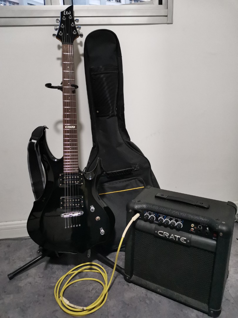 ESP LTD F50 Black, Hobbies & Toys, Music & Media, Musical Instruments ...