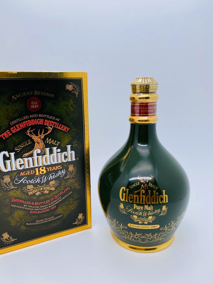 Glenfiddich 18 Years whisky 750ml 43% 格蘭菲迪瓷瓶, 嘢食 & 嘢飲, 酒精飲料 - Carousell