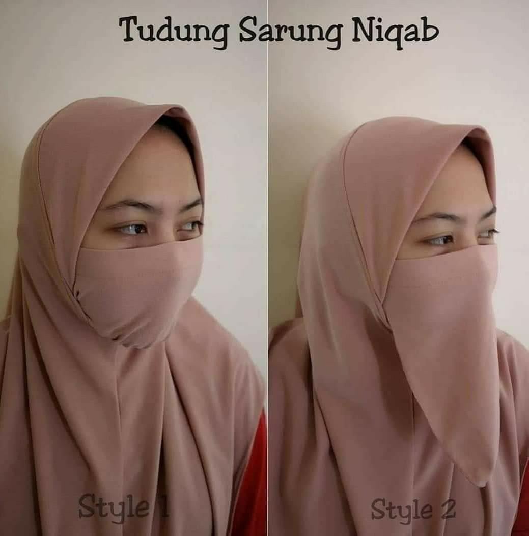Hijab with mask/niqab L size, Women's Fashion, Muslimah Fashion, Hijabs ...