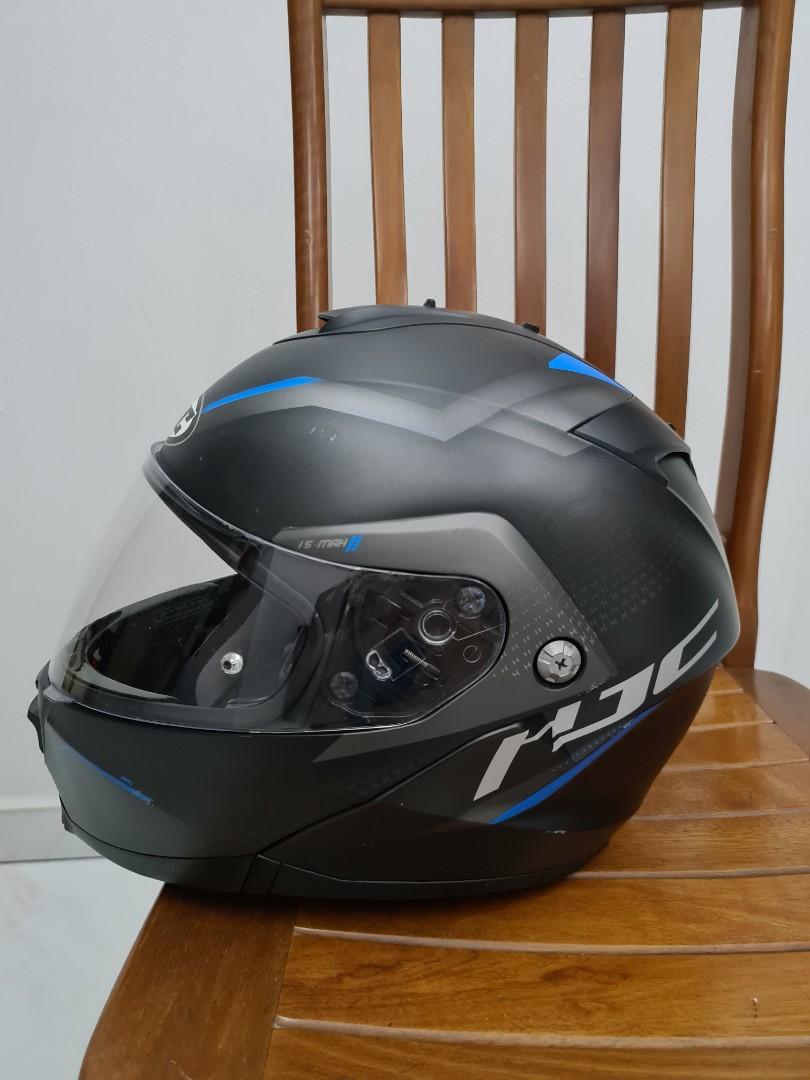 Hjc modular helmet, Motorcycles, Motorcycle Apparel on Carousell