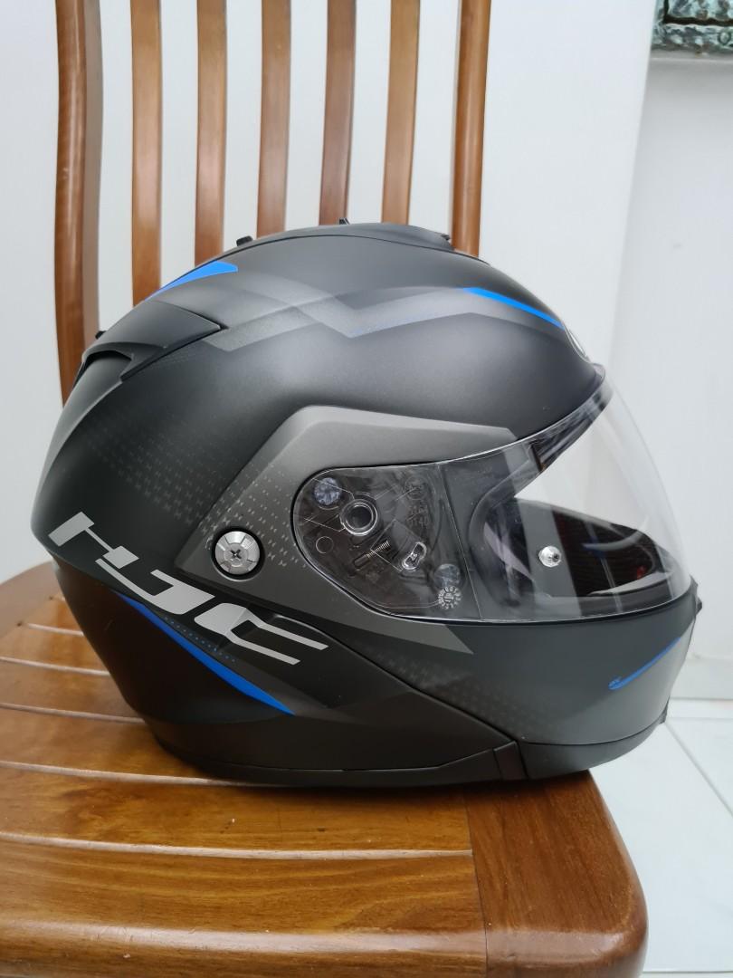 Hjc modular helmet, Motorcycles, Motorcycle Apparel on Carousell