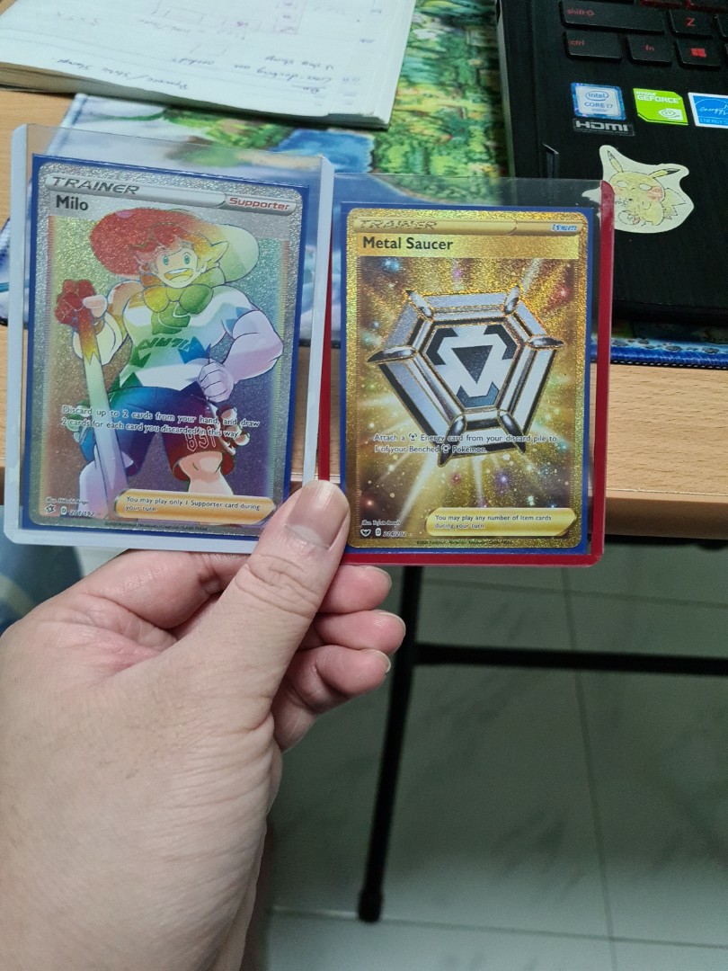 Hyper rare Milo & metal saucer. Pokemon cards ptcg full art, Hobbies ...