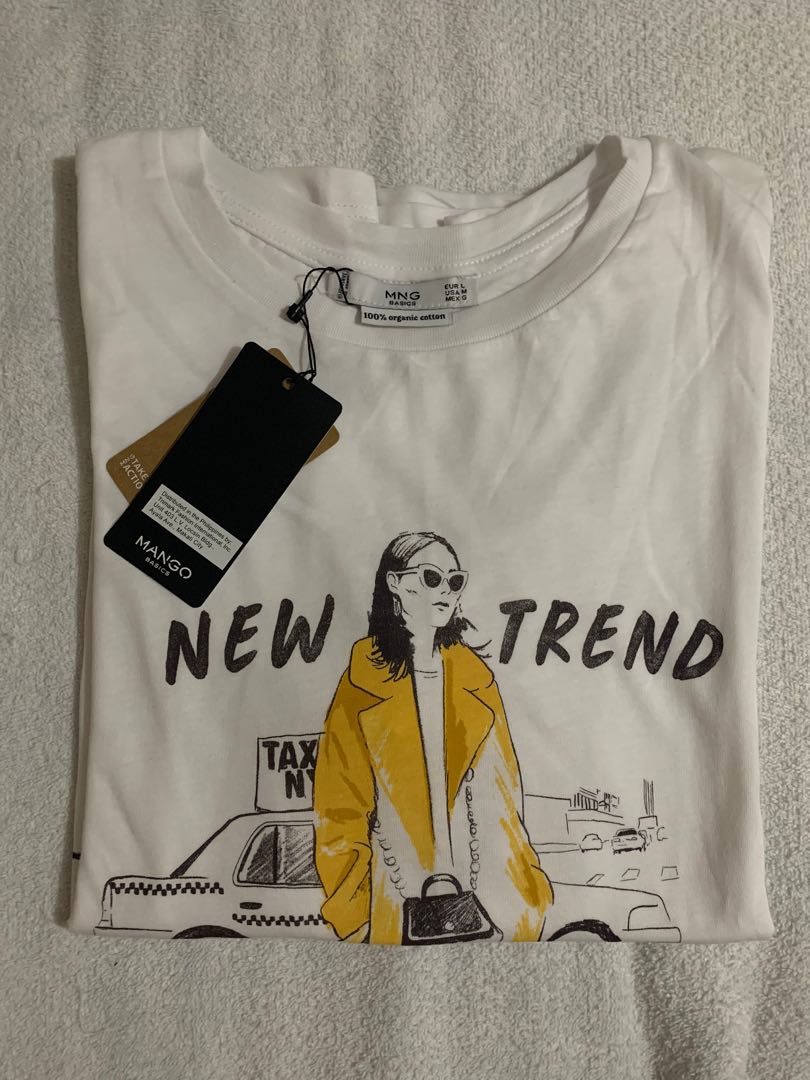 Mango Basics New Trend Girl White Shirt, Men's Fashion, Tops & Sets ...