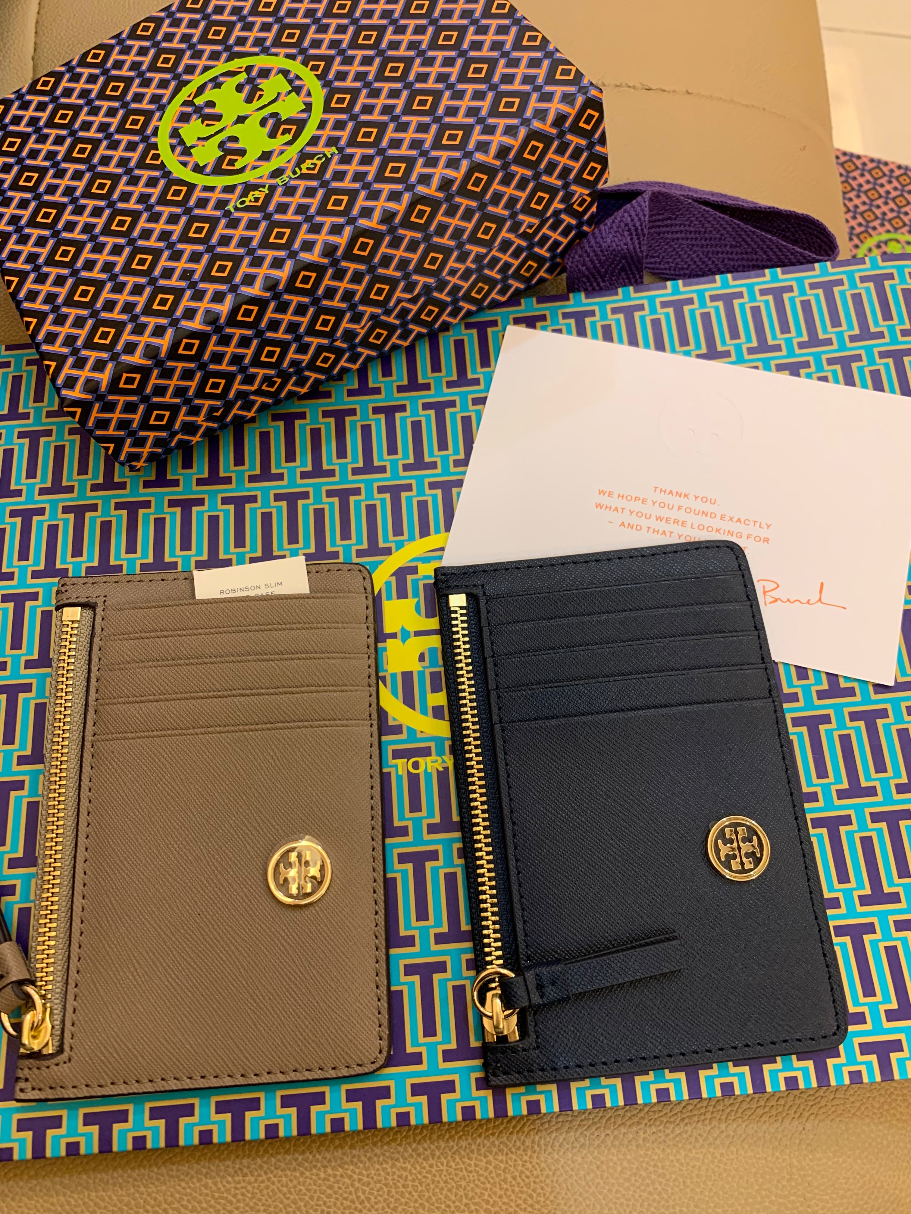 Ready Stock authentic Tory Burch women card holder slim card case ...