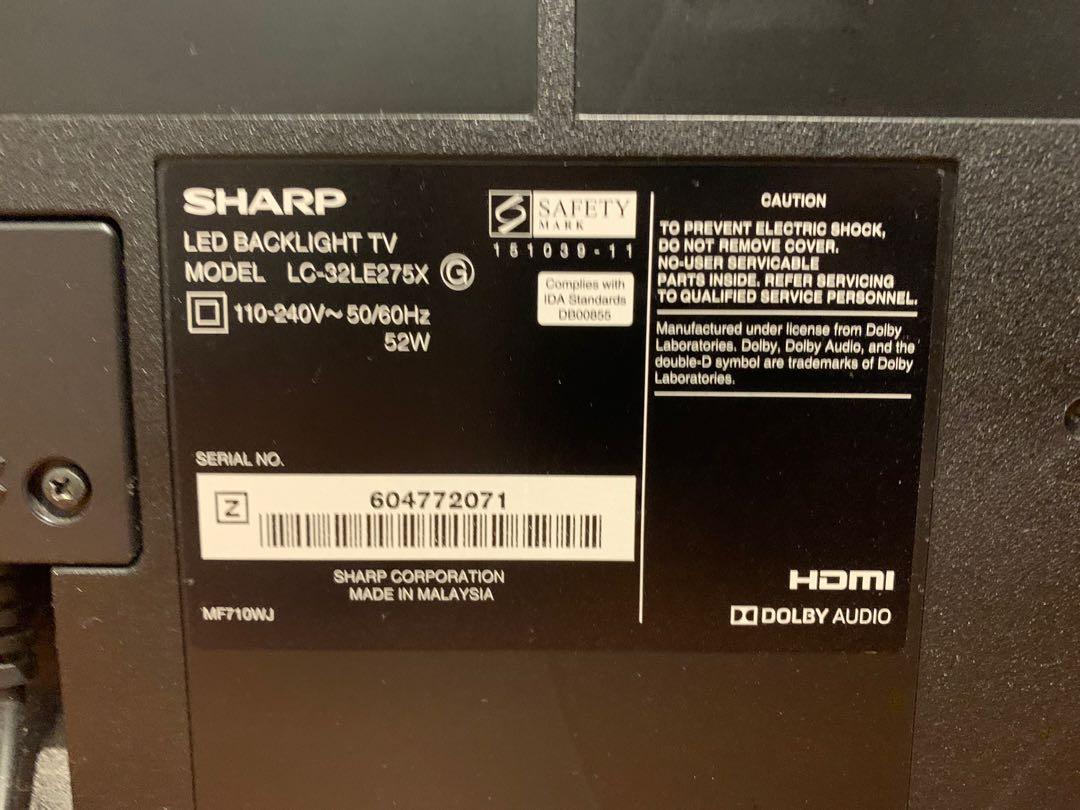 SHARP TV Screen 32 Inch, TV & Home Appliances, TV & Entertainment, TV ...