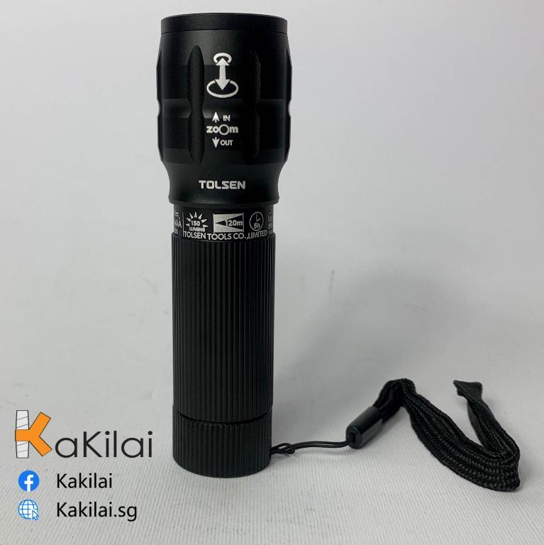 Tolsen 60033 LED Torchlight with zoom function, Furniture & Home Living ...
