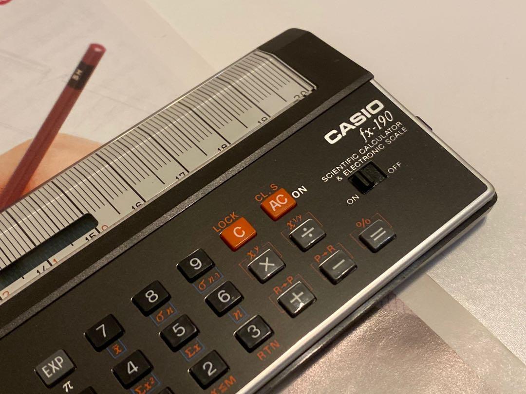 Vintage 古董Casio 間尺型計算機 Casio FX-190 Pocket LCD scientific calculator ...