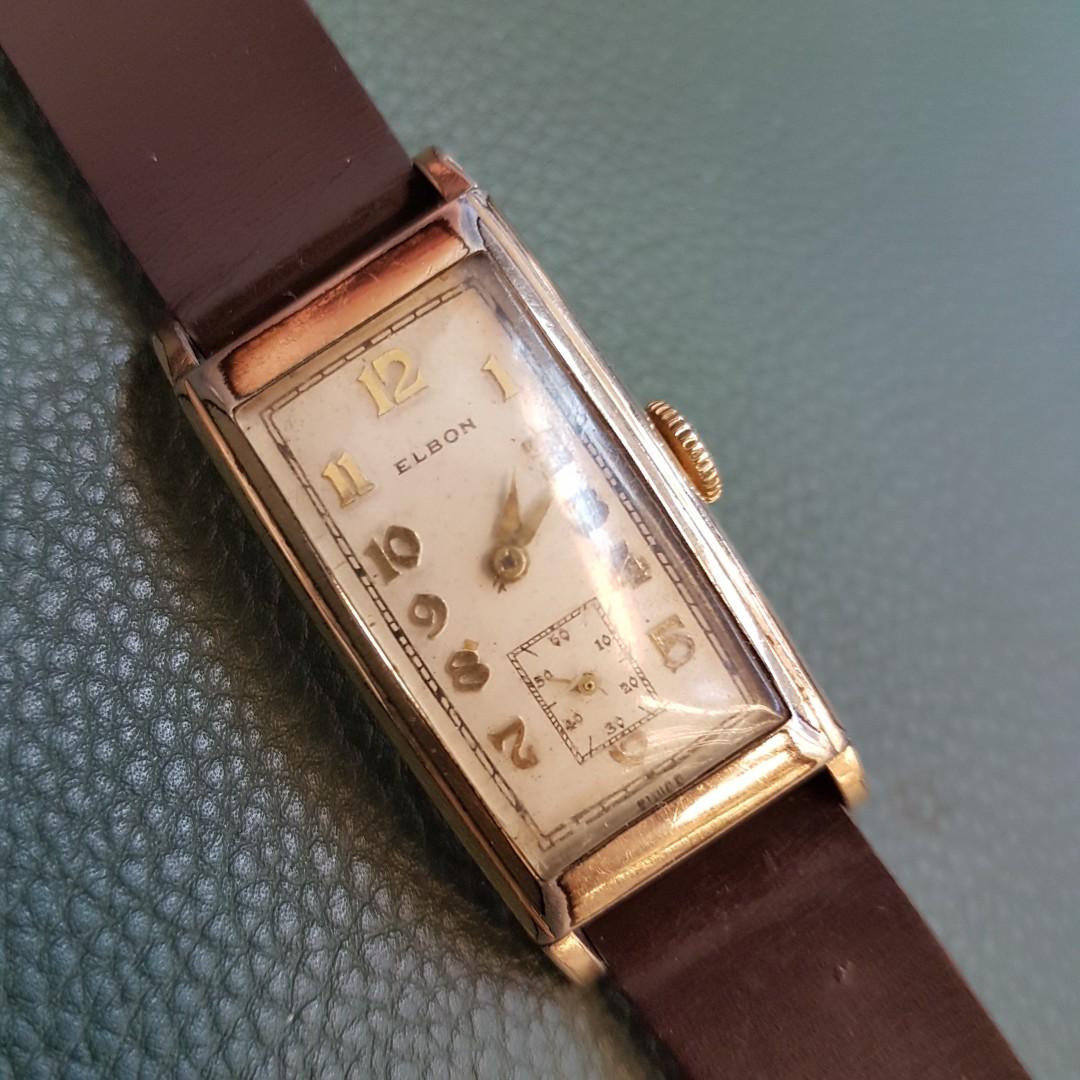 Elbon Antique Vintage Rectangular Subhand Watch, Hobbies & Toys ...