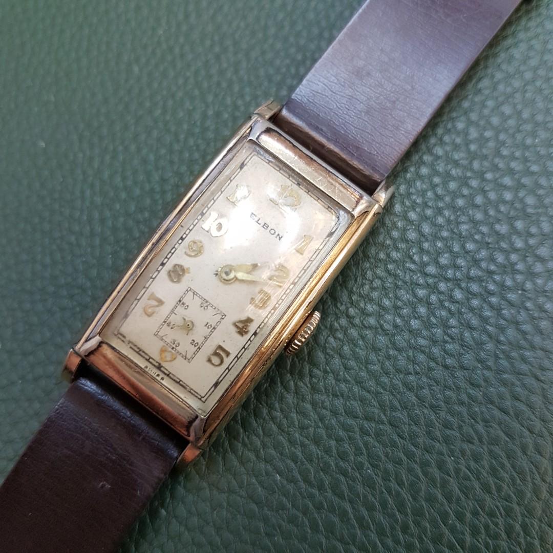 Elbon Antique Vintage Rectangular Subhand Watch, Hobbies & Toys ...
