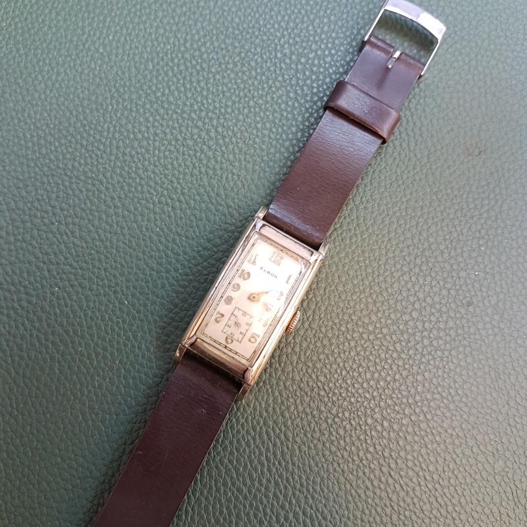 Elbon Antique Vintage Rectangular Subhand Watch, Hobbies & Toys ...