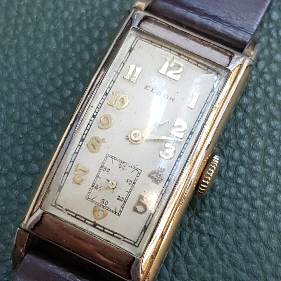 Elbon Antique Vintage Rectangular Subhand Watch, Hobbies & Toys ...