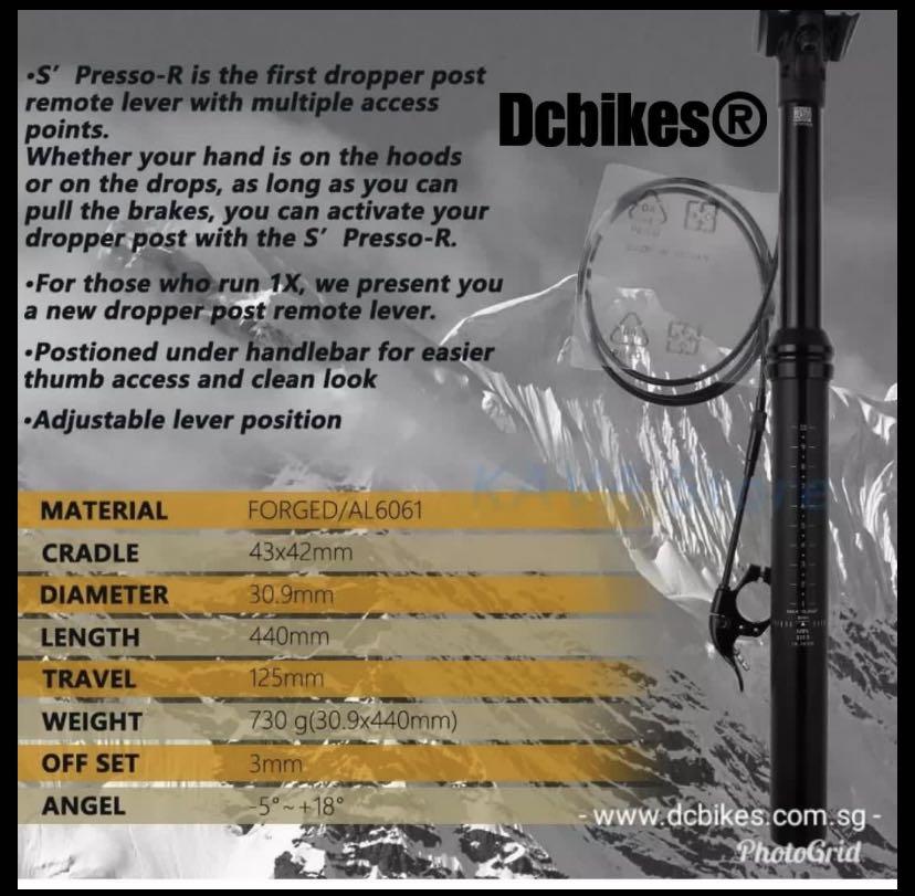 External Routing Dropper SeatPost Satori Sorata Comp 31.6mm/125mm ...