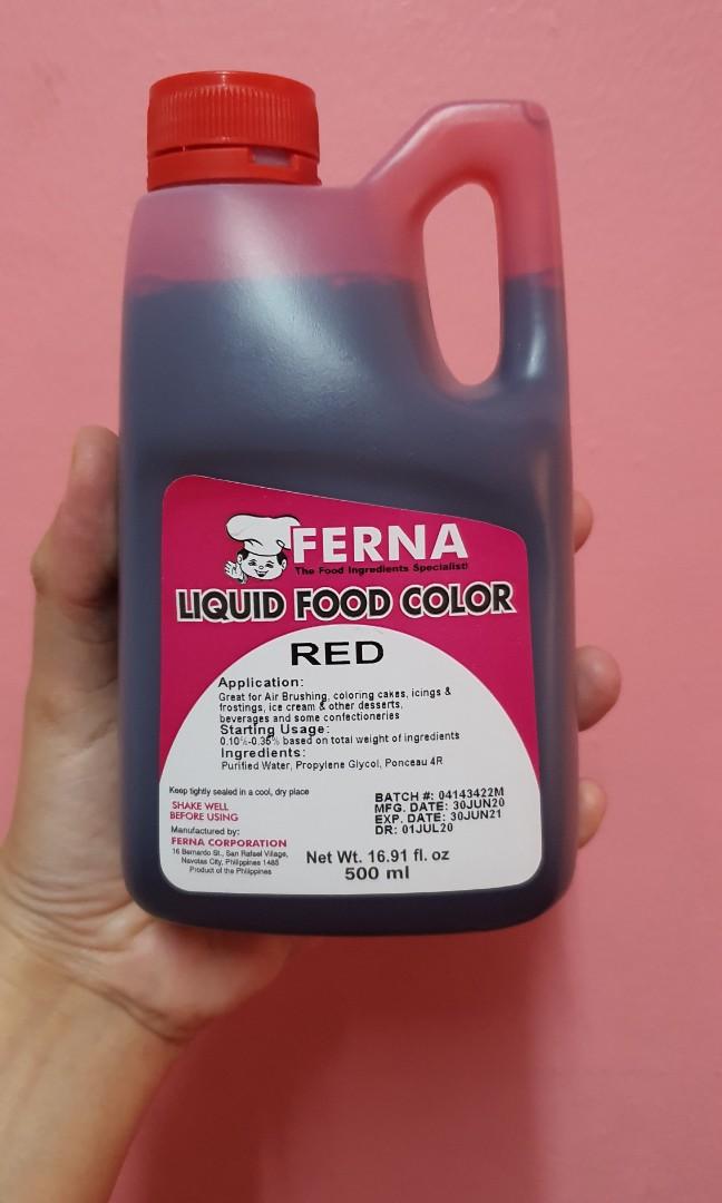 Ferna Red Food Coloring, Food & Drinks, Chilled & Frozen Food on Carousell
