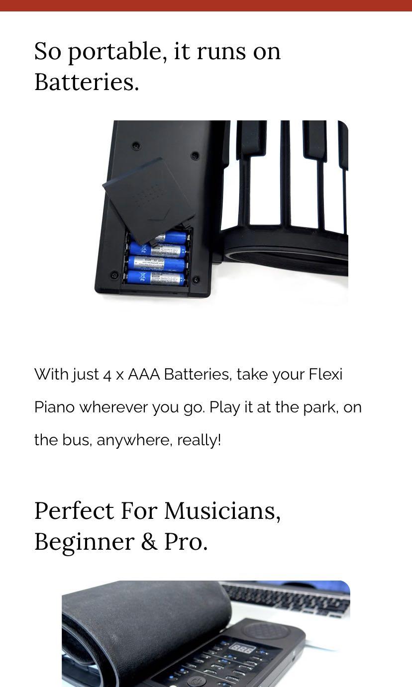 Flexi Piano (rollable piano), Hobbies & Toys, Music & Media, Musical ...
