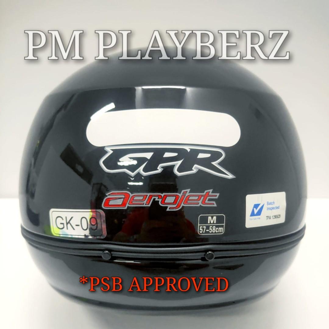 GPR GK09 GLOSS BLACK HELMET, Motorcycles, Motorcycle Apparel on Carousell