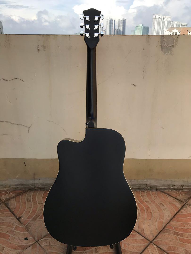 Matte black acoustic guitar, Hobbies & Toys, Music & Media, CDs & DVDs ...