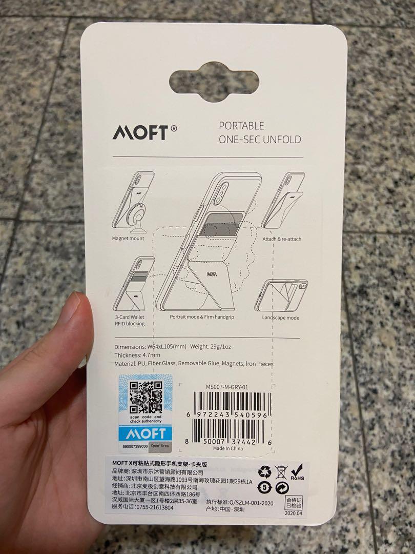 MOFT X Slim Portable Phone Stand Card Holder Black Grey, Mobile Phones & Gadgets, Mobile ...