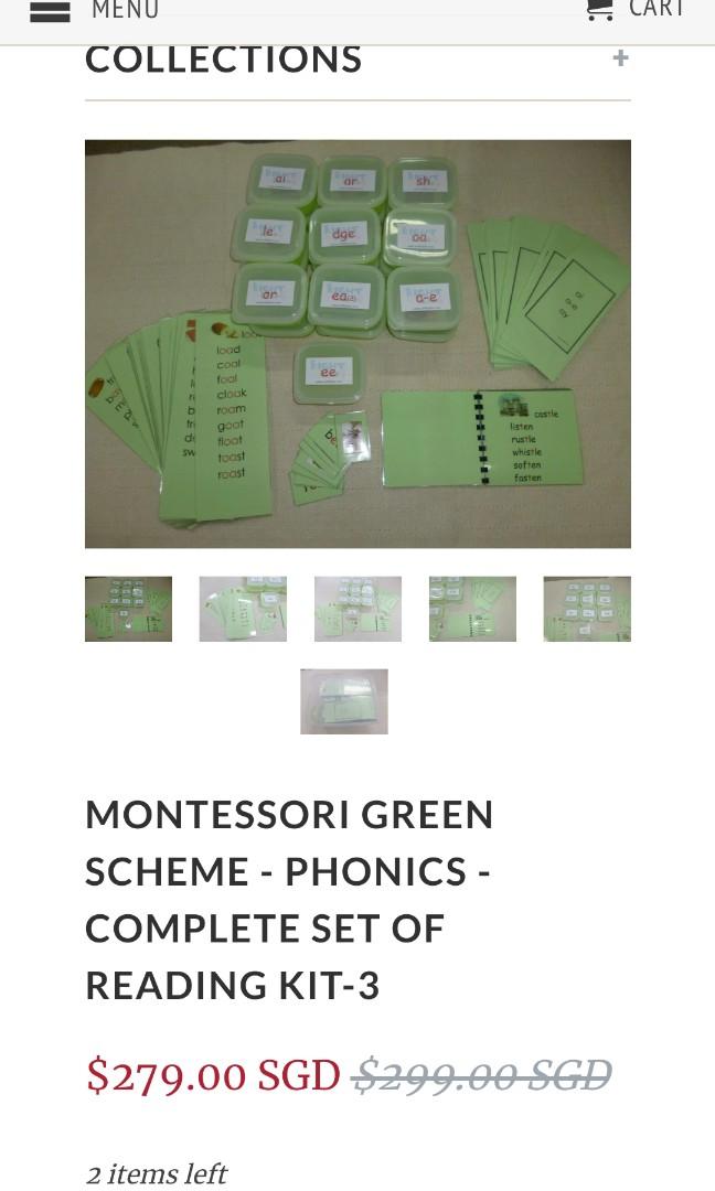 Montessori Phonics Reading Kit - Green Scheme, Everything Else on Carousell