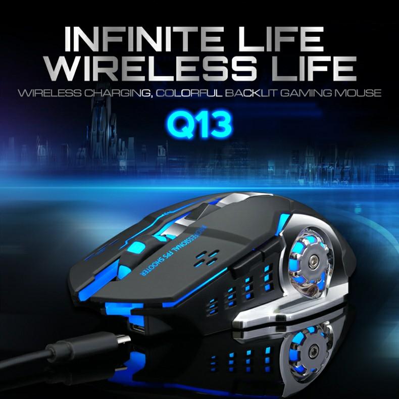 Q13 Wireless Mouse 2400DPI Rechargeable Gaming Mice, Electronics ...