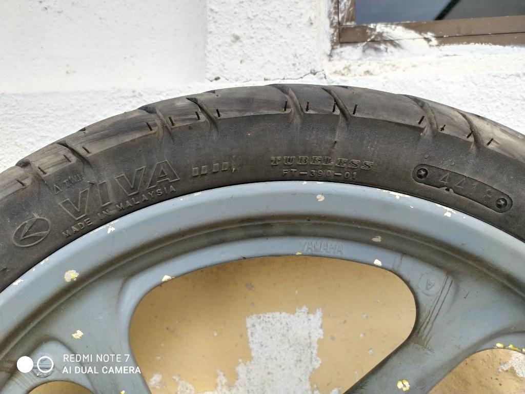 Rim Nouvo LC 16" (original Yamaha) + tayar 2nd, Motorbikes on Carousell