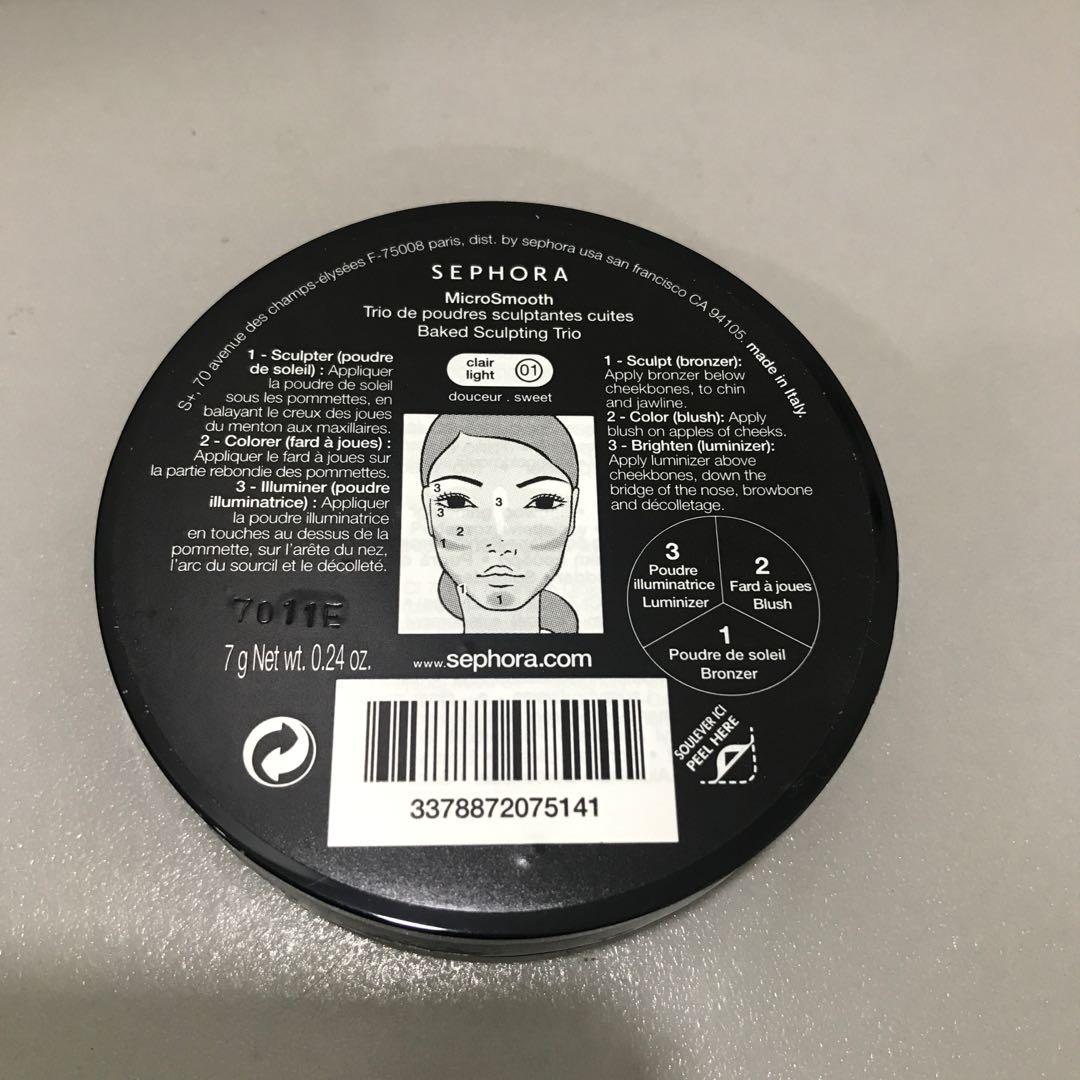 Sephora MicroSmooth Baked Sculpting Trio | Bronzer Blush Highlighter ...