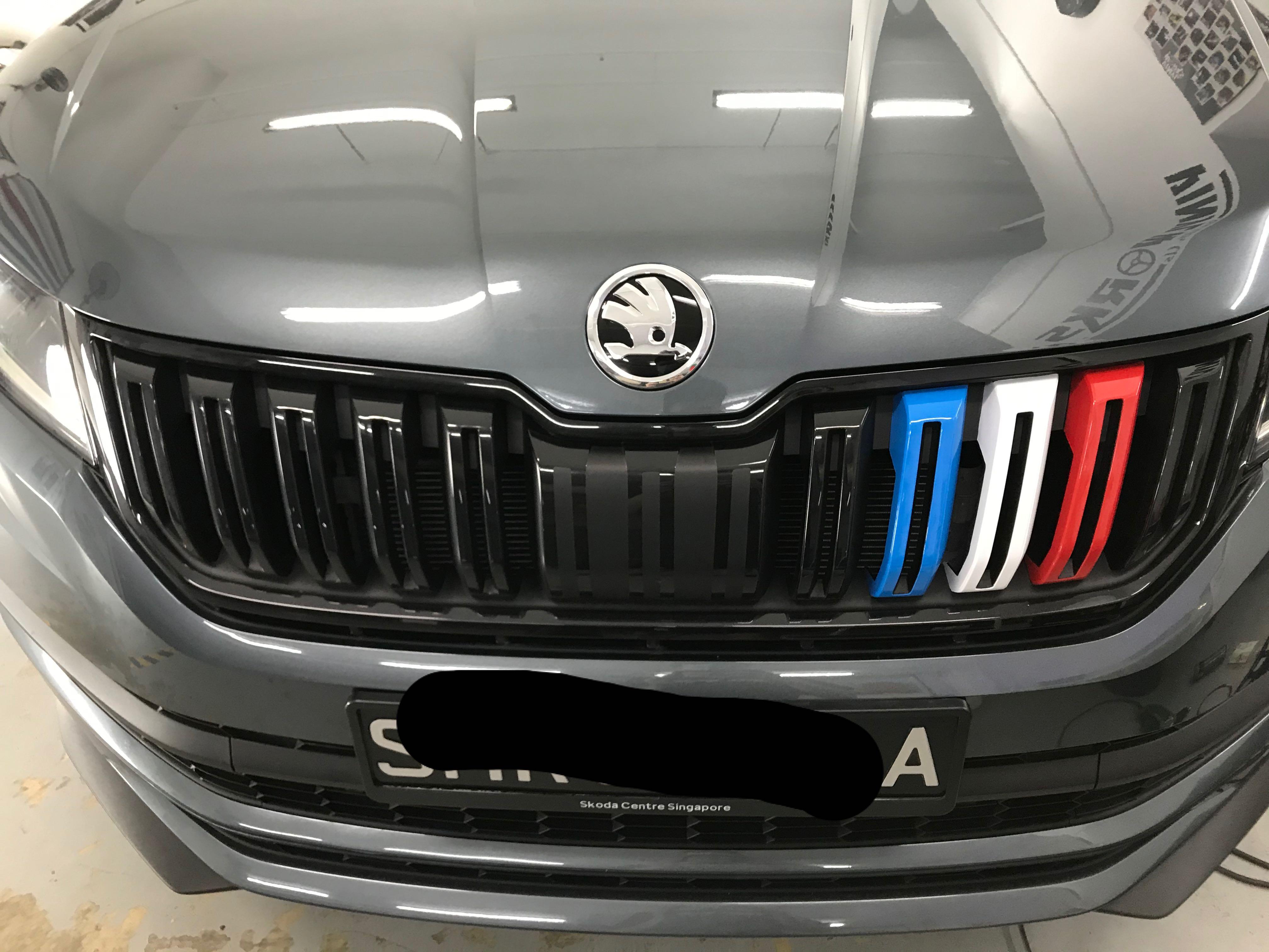 Skoda front grill sticker wrap, Car Accessories, Accessories on Carousell