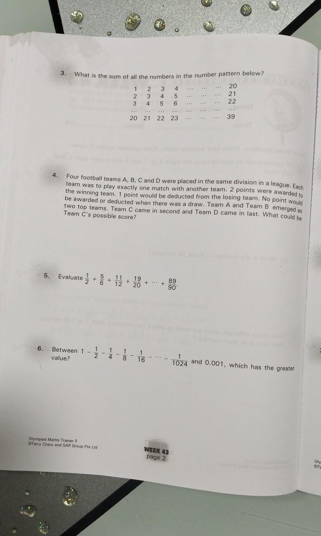 Terry Chew Olympiad Maths Trainer Book 3 4 5 with Worked Solutions ...
