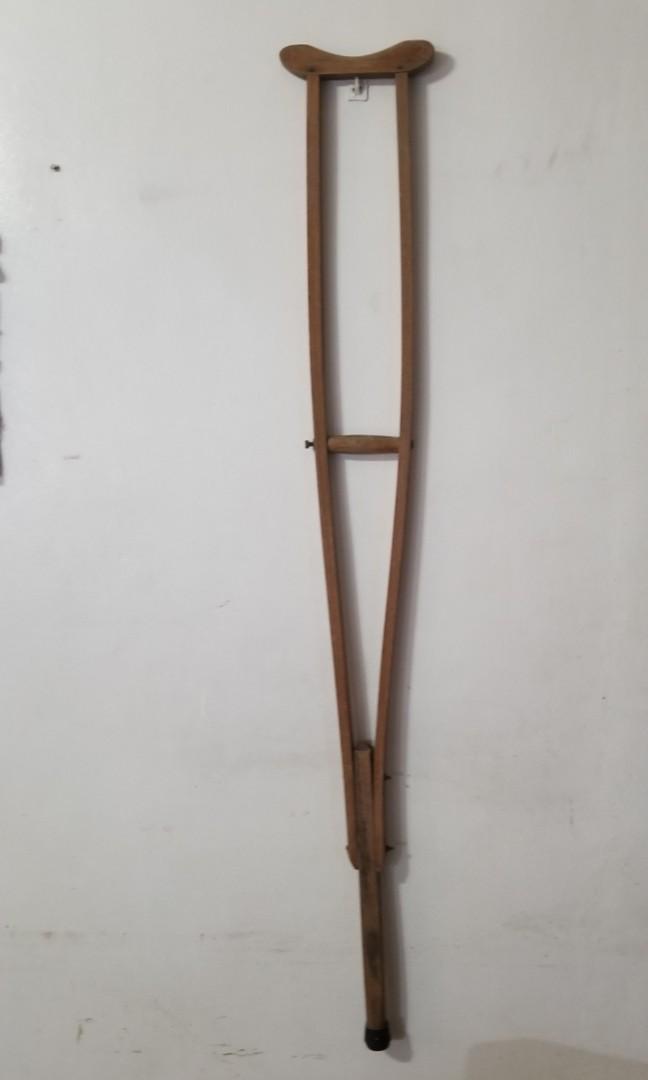 Wooden lightweight saklay/crutch, Health & Nutrition, Assistive ...