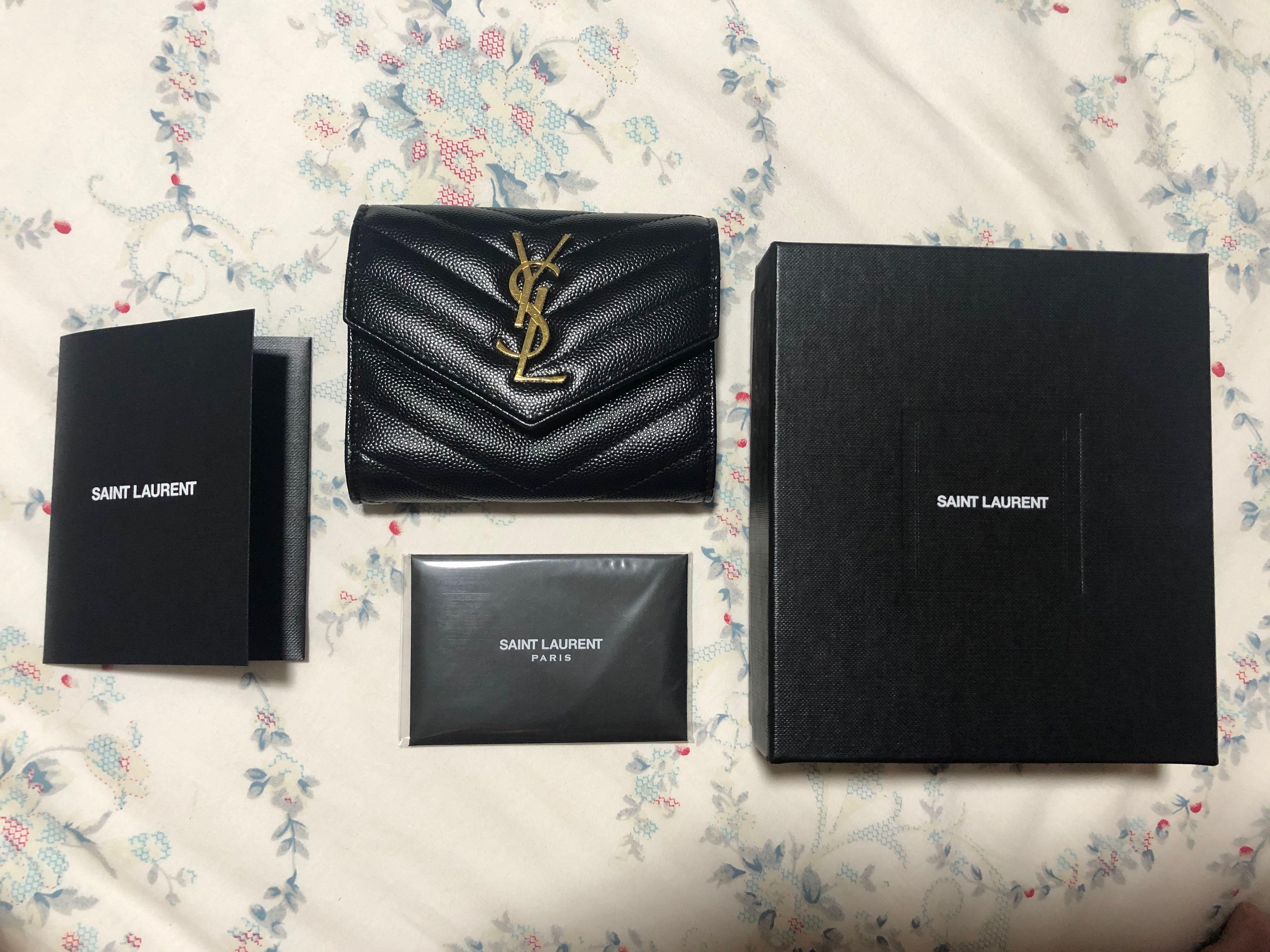 YSL Saint Laurent Monogram Envelope Wallet, Luxury, Bags & Wallets on ...
