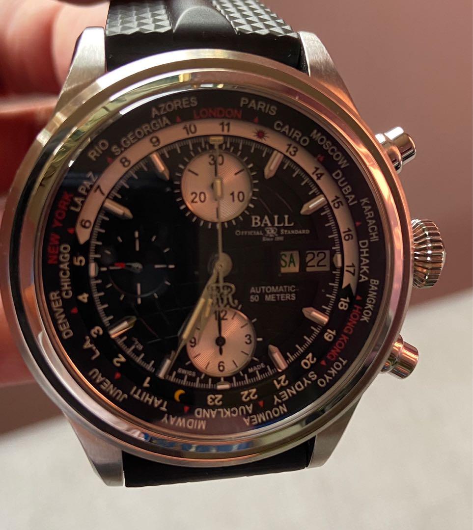 Ball Trainmaster World Time Chronograph, Luxury, Watches on Carousell