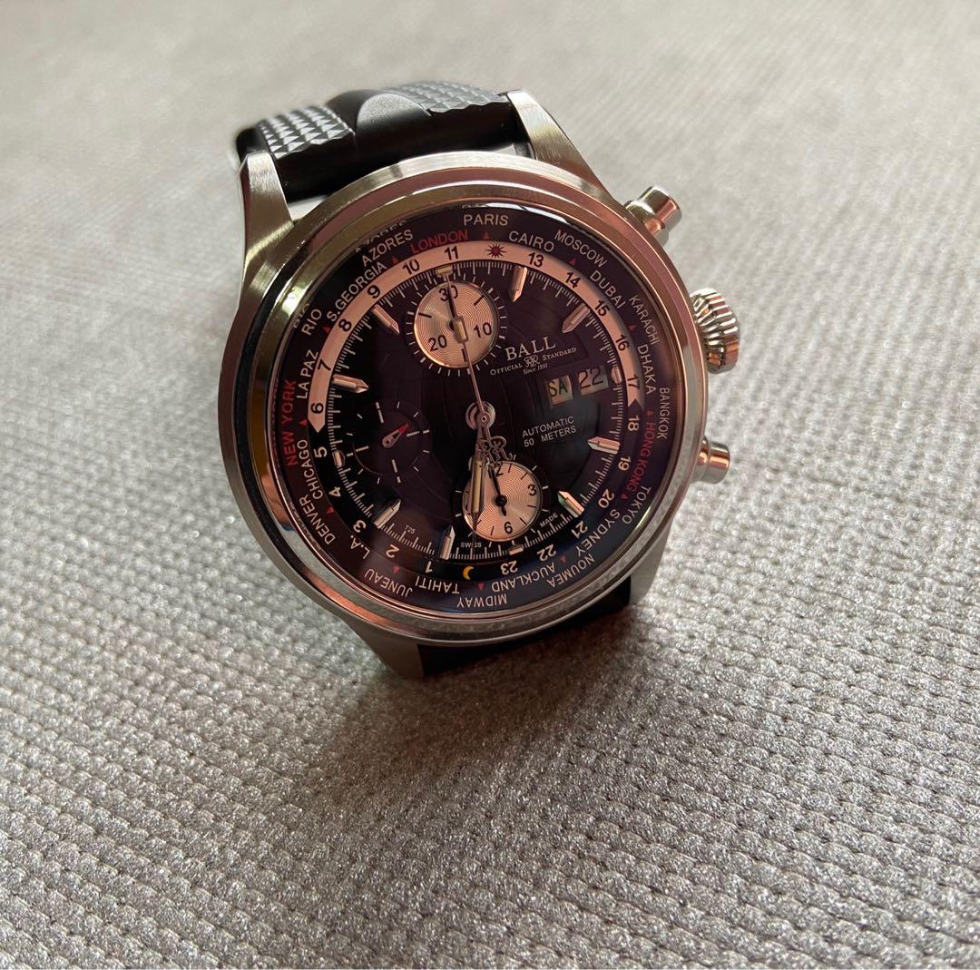 Ball Trainmaster World Time Chronograph, Luxury, Watches on Carousell