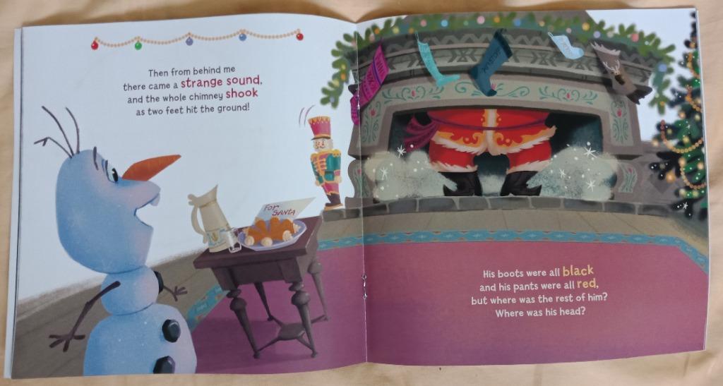DISNEY PIXAR Frozen Olaf's Night Before Christmas Story Book with CD ...