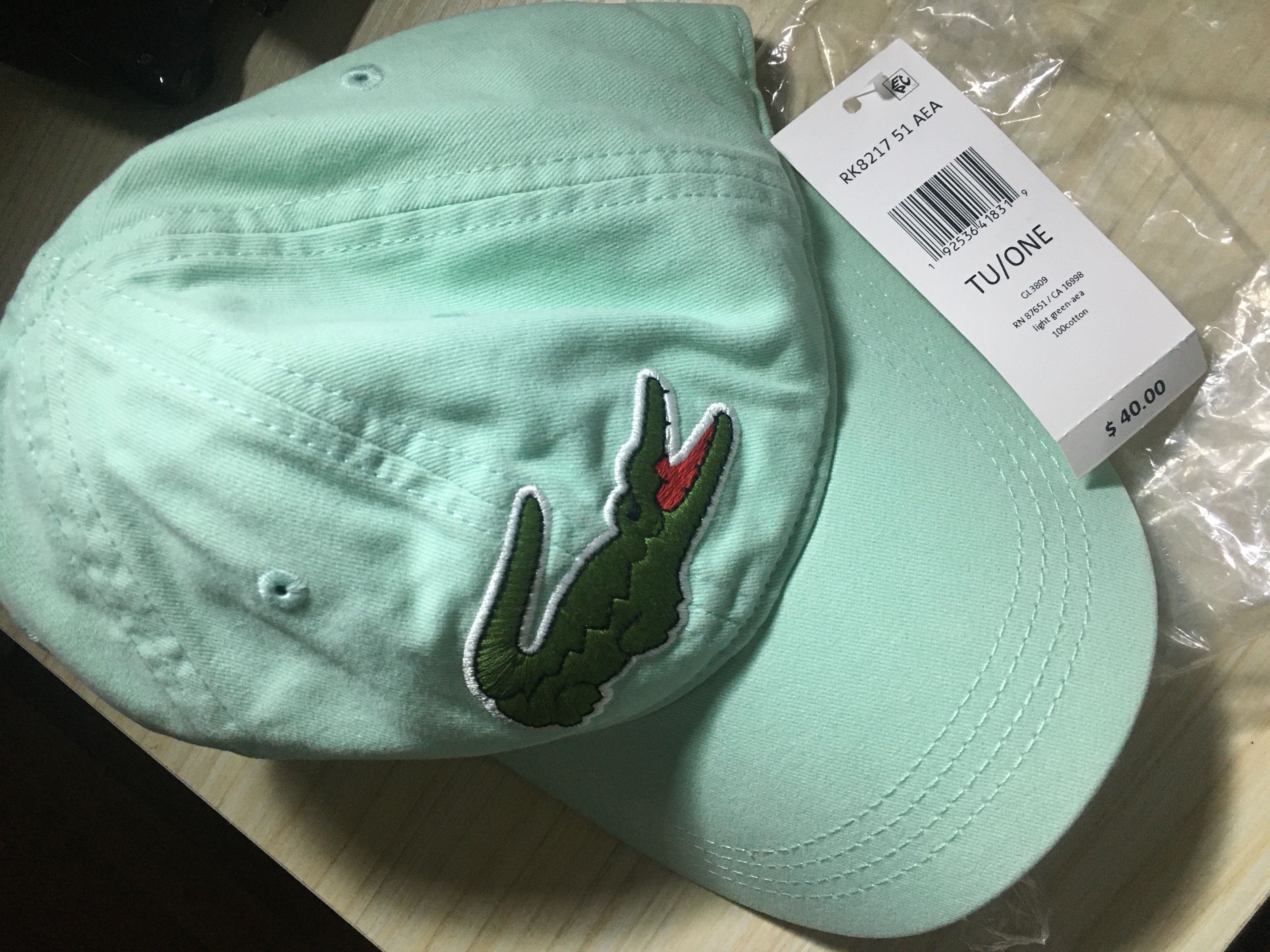 Lacoste Big Crocodile Logo Mint Green cap, Men's Fashion, Watches ...