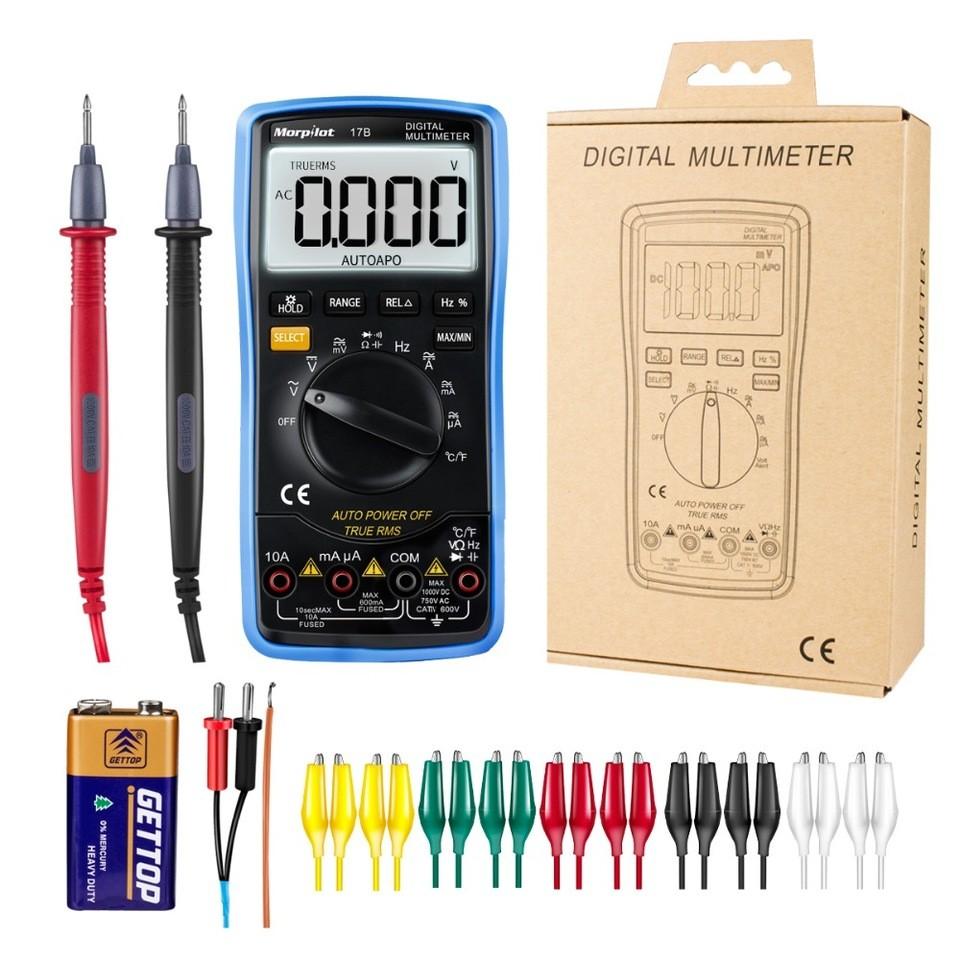 MORPILOT Digital Manual & Auto DC/AC Current & Voltage Multimeter ...