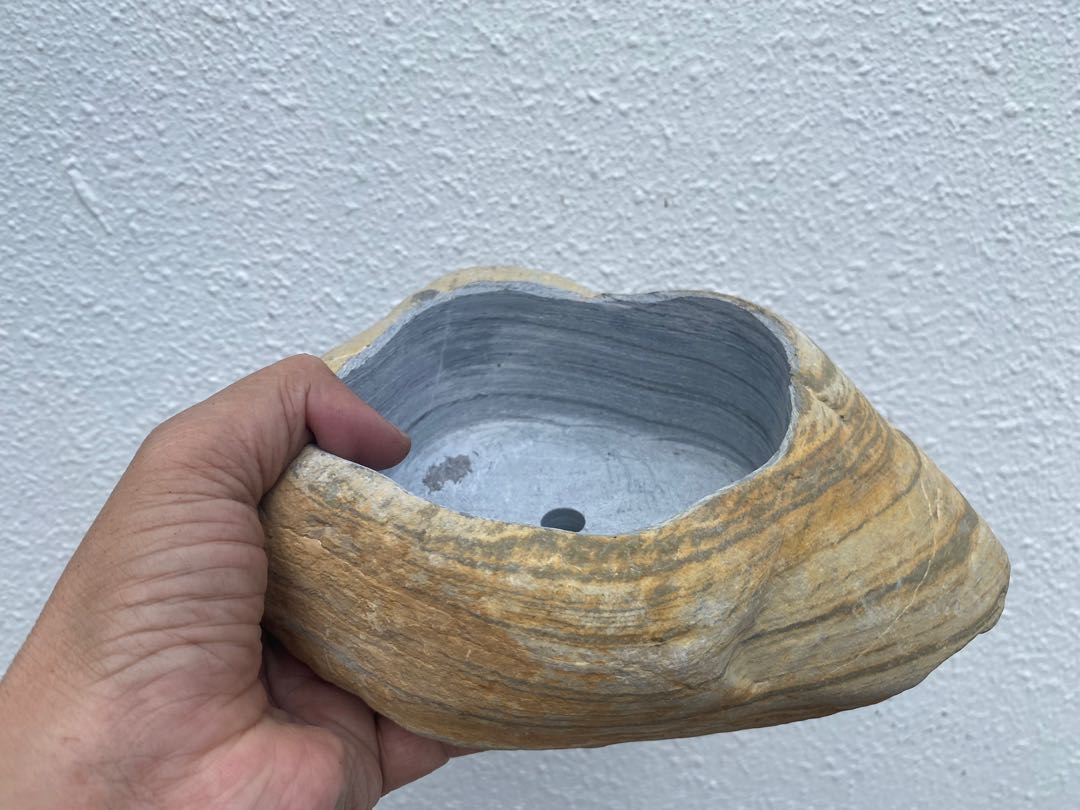 Natural stone plant pot, Furniture & Home Living, Gardening, Pots ...