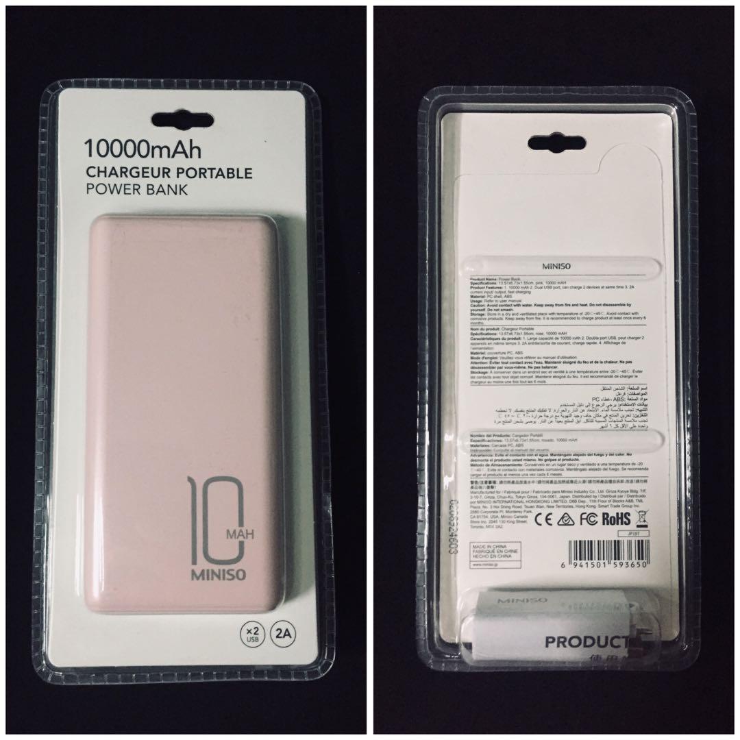 Original Miniso Powerbank 10,000 mAh, Mobile Phones & Gadgets, Mobile ...