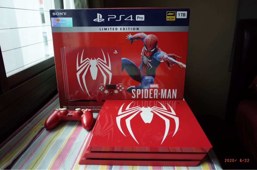Ps4 Pro Spider-Man limited edition console, Video Gaming, Video Game ...